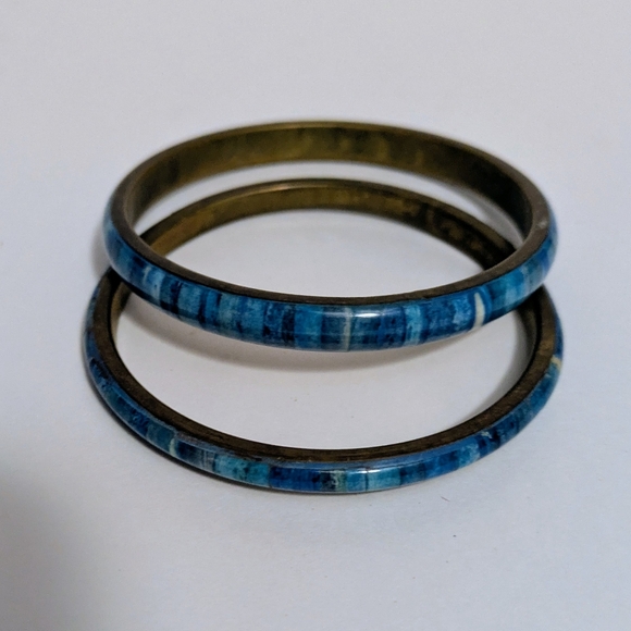 Accessories | Bracelets Set Of Two Shades Of Blue Bangle Bracelets ...